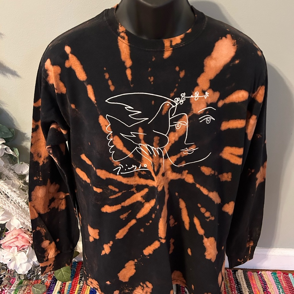 Pablo Picasso Peace Dove And Face Tie Dye Longsleeve … - Gem